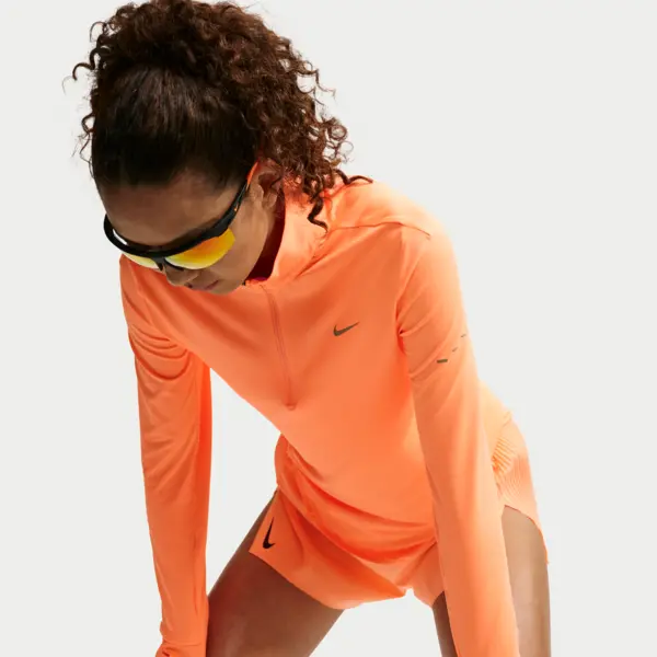 Nike Swift Dri-fit Uv 1/4-zip Running Top - Orange