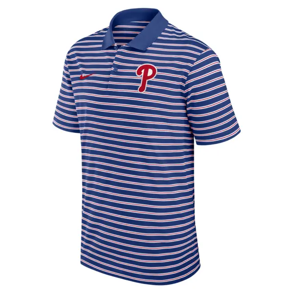 Nike Philadelphia Phillies Striped Victory Dri-fit Mlb Polo - Blue