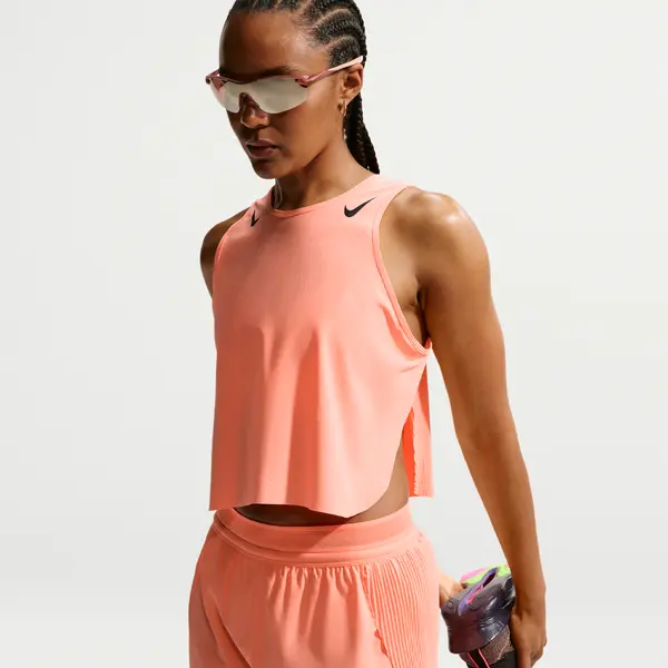 Nike Aeroswift Dri-fit Adv Cropped Running Tank Top - Orange