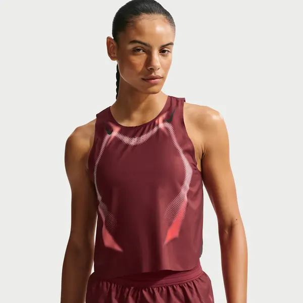 Nike Aeroswift Dri-fit Adv Cropped Running Tank Top - Red