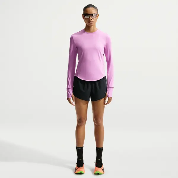 Nike Dri-fit Long-sleeve Crew Neck Running Top - Purple