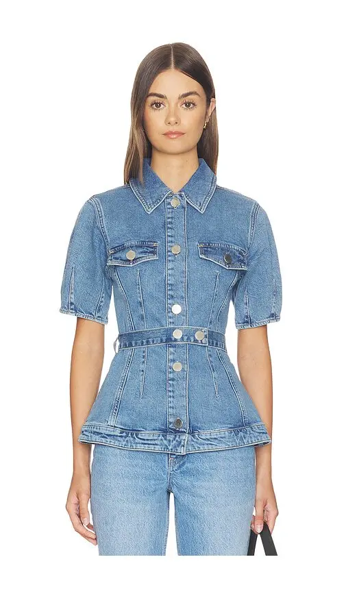 ALIGNE Jette Denim Shirt In Blue - Light Wash