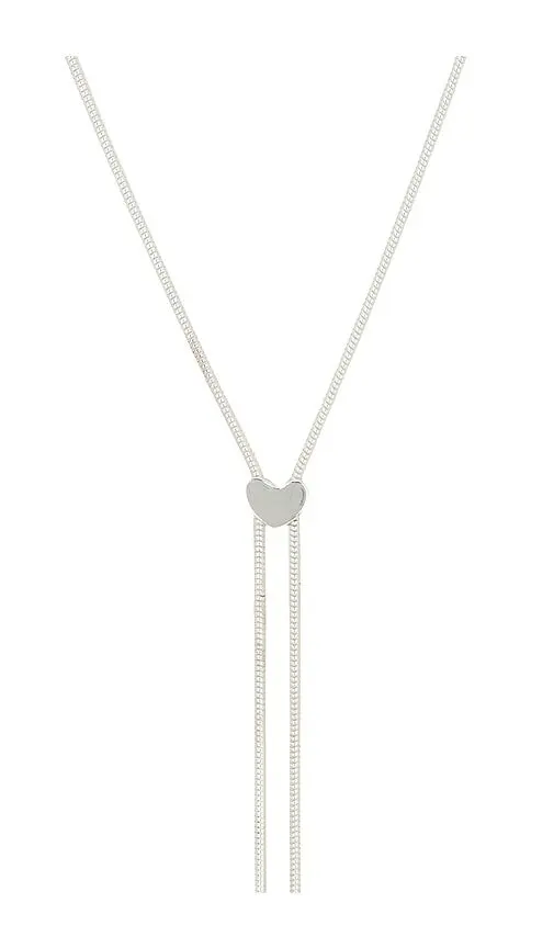 LOREN STEWART Silver Heart Bolo Necklace