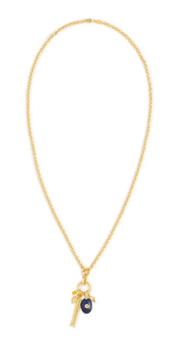 Anni Lu Swimclub Necklace With Fish And Daisy Charm - Gold