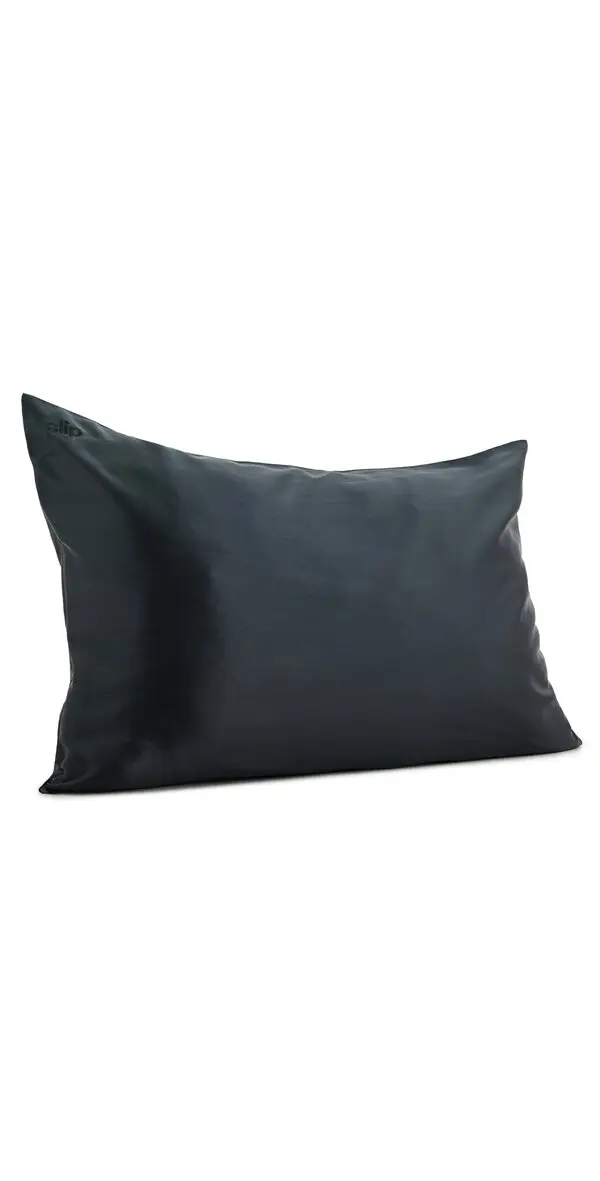 Slip Pure Silk Pillowcase With Hidden Zip Closure - Black
