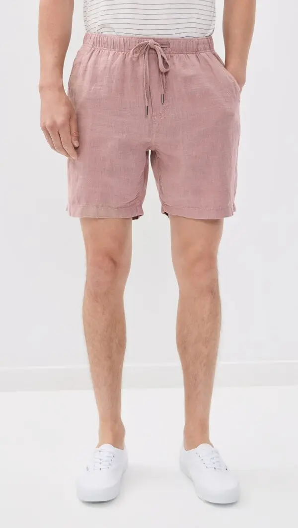 Faherty Brand Essential Linen Shorts - Adobe