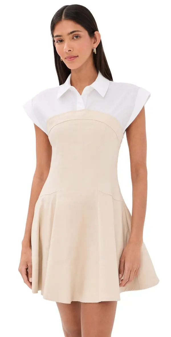 Simkhai Sundae Linen Blend Mini Dress - Sand Multi