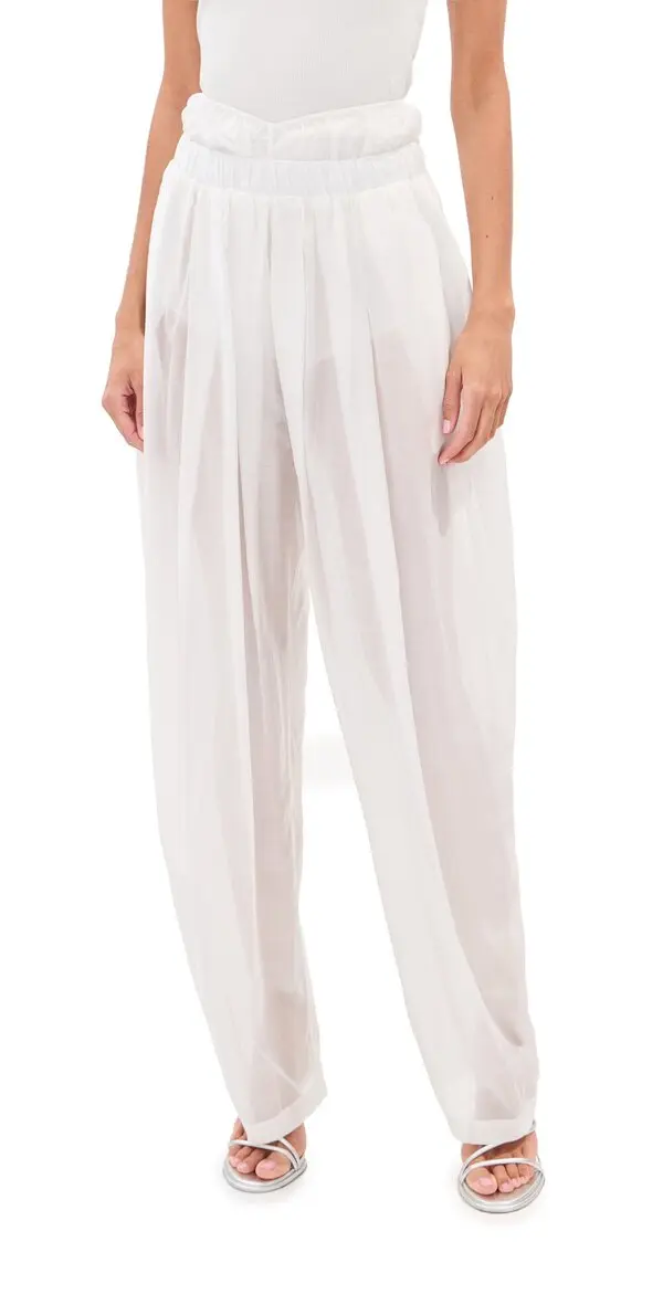 DARKPARK Culotte Balloon Pants In Sheer Voile - White