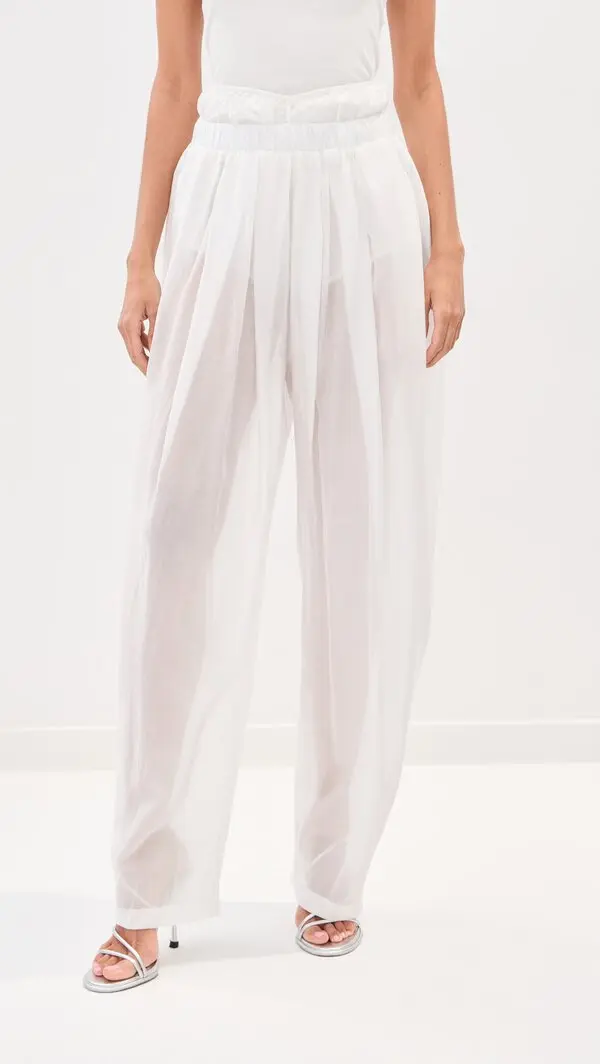 DARKPARK Culotte Balloon Pants In Sheer Voile - White