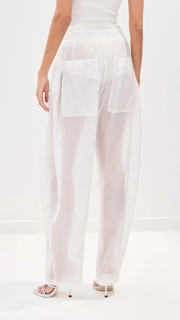 DARKPARK Culotte Balloon Pants In Sheer Voile - White