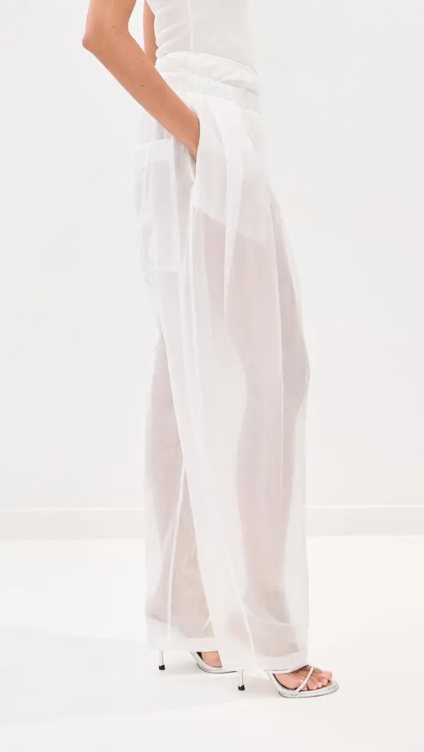 DARKPARK Culotte Balloon Pants In Sheer Voile - White