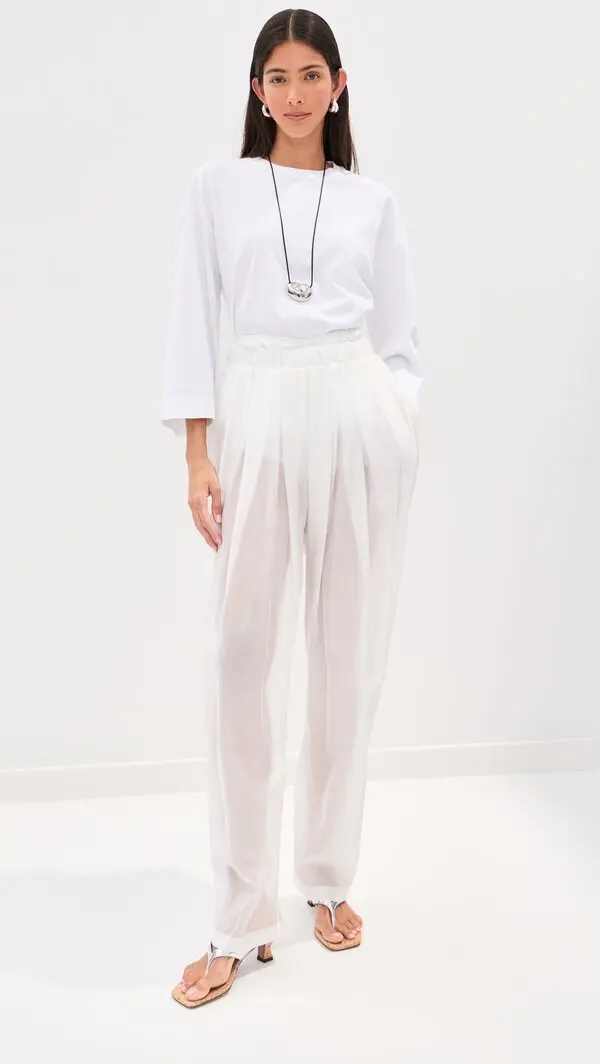 DARKPARK Culotte Balloon Pants In Sheer Voile - White