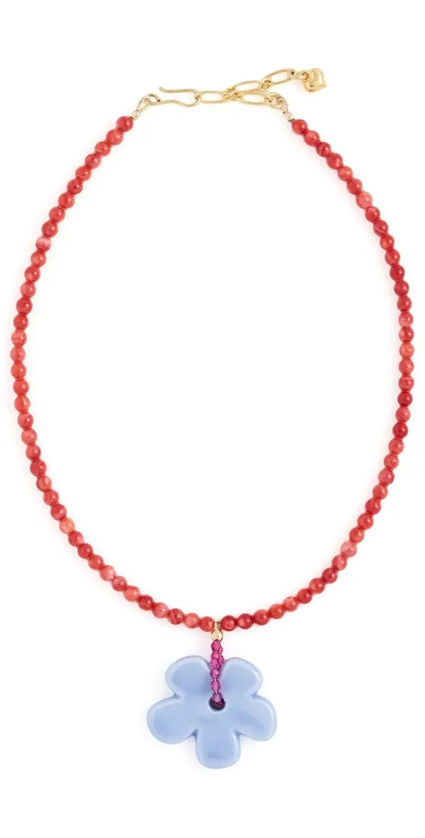 Brinker & Eliza Groovy Necklace - Red Multi