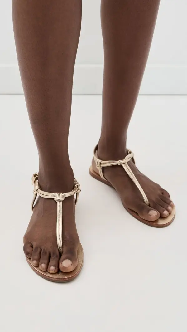 Schutz Nina Metallic Leather Sandals - Platina