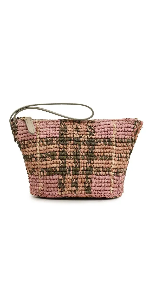 Burberry Margate Raffia Pouch - Pink