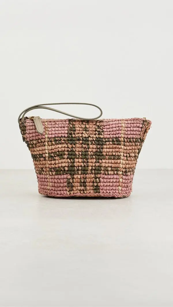 Burberry Margate Raffia Pouch - Pink