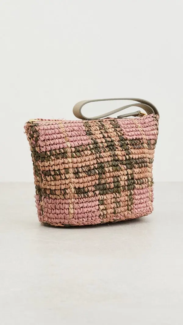 Burberry Margate Raffia Pouch - Pink