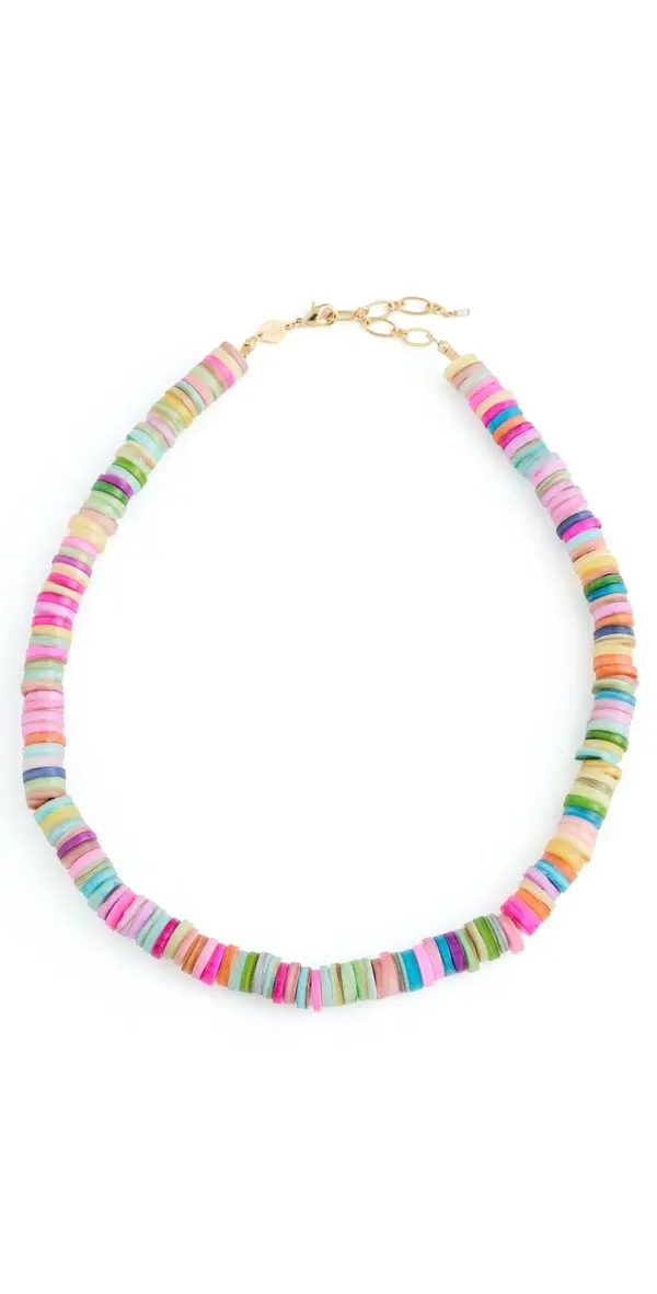Anni Lu Beaded Necklace With Mother-of-pearl And -plated Brass - Gold