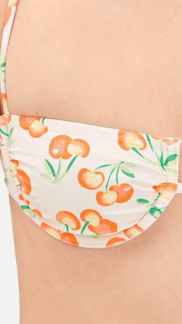 MONTCE Simonette Bikini Top With Cherry Print - Cherry Sherbet
