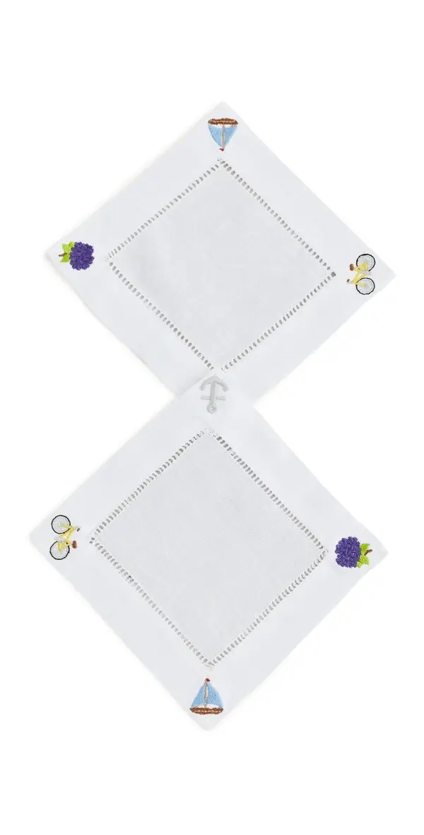 ABBODE East Coast Icons Cocktail Napkin - White
