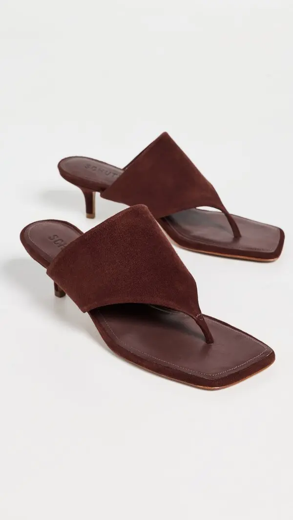 Schutz Sage Stiletto Sandals - Root Brown