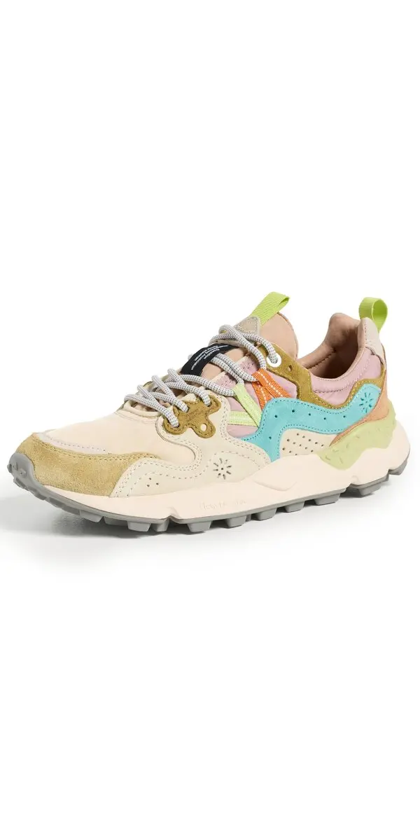 FLOWER MOUNTAIN Yamano 3 Sneakers - Cream/milk/light Blue