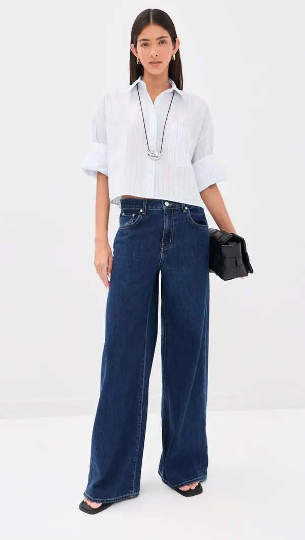 TWP Cotton Striped Shirt - White / Blue