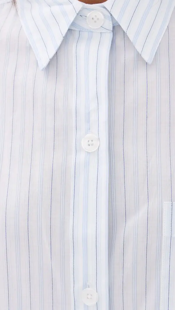 TWP Cotton Striped Shirt - White / Blue