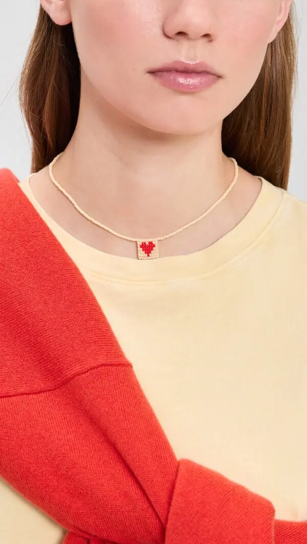 Anni Lu Beaded Heart Pendant Necklace