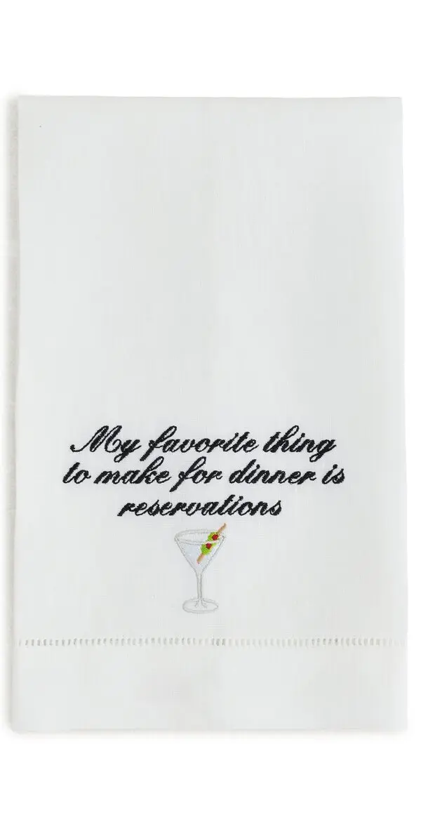 ABBODE Embroidered Tea Towel - White
