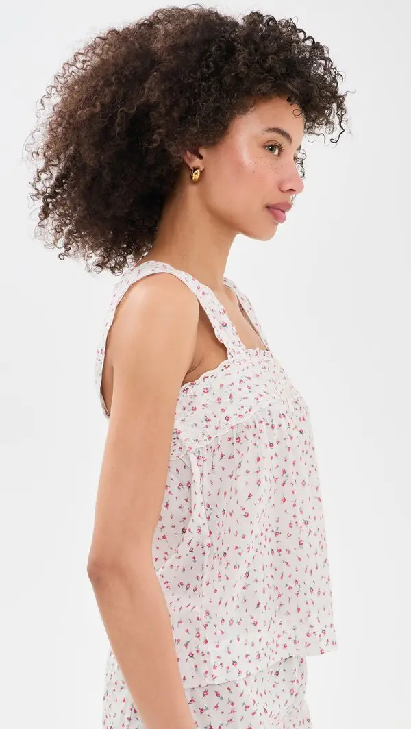 DAMSON MADDER Harrietta Button Through Cami With Floral Embroidery