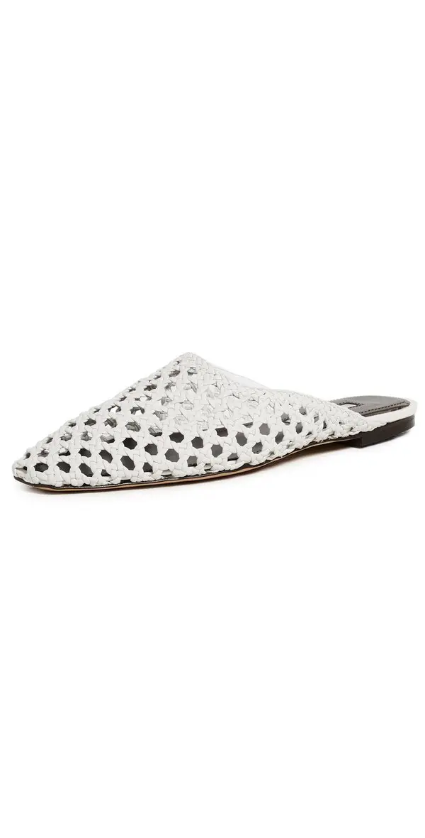 EMME PARSONS Flat Mules - Optic White Woven