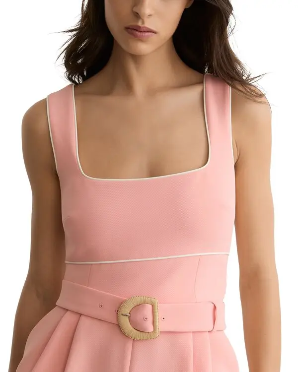 REISS Petites Dion Belted Wide Leg Jumpsuit