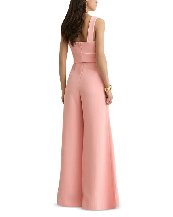 REISS Petites Dion Belted Wide Leg Jumpsuit