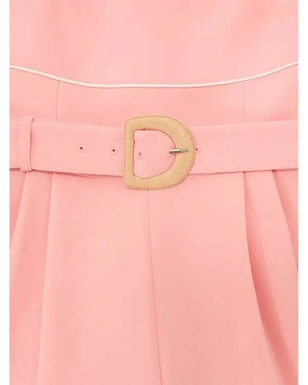 REISS Petites Dion Belted Wide Leg Jumpsuit