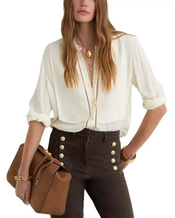 REISS Petites Athena Flare Leg Jeans - Chocolate