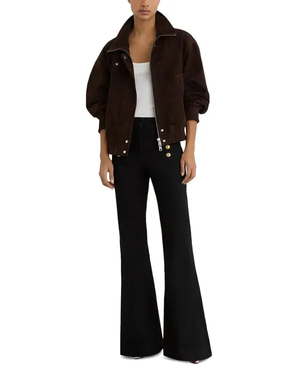 REISS Petites Athena Flare Leg Jeans - Black