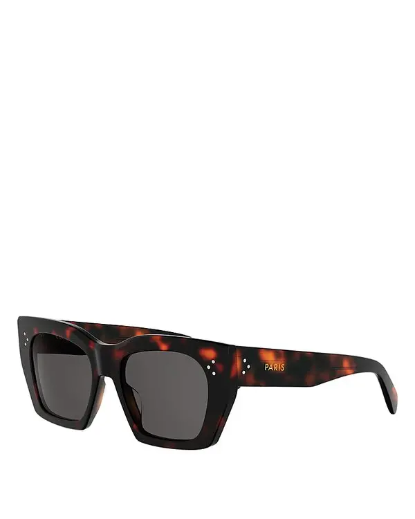 Celine 3 Dots Square Sunglasses, 53mm - Havana/smoke