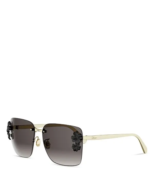 Dior Clover S2u Square Sunglasses, 62mm - Gold/grey