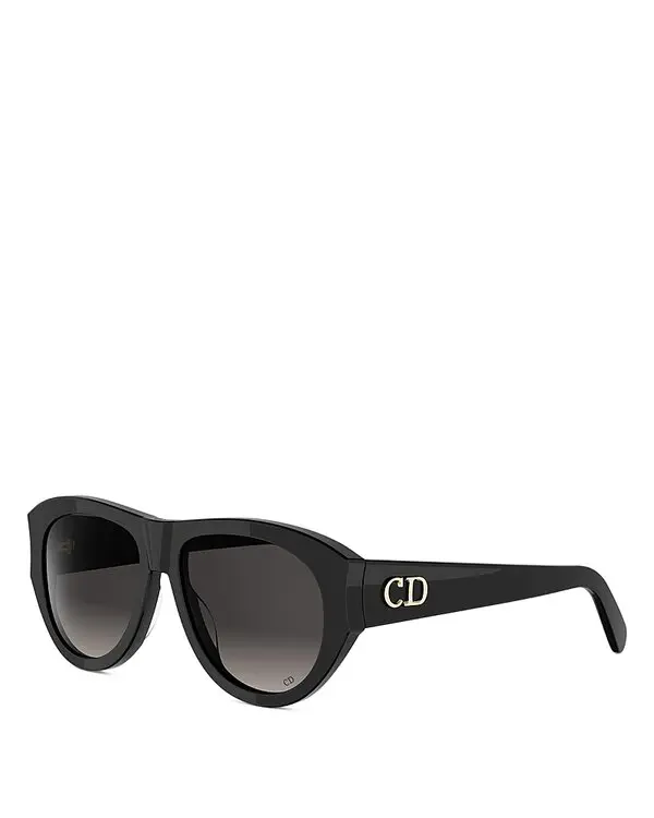 Dior Glow A1i Pilot Sunglasses, 55mm - Black/grey
