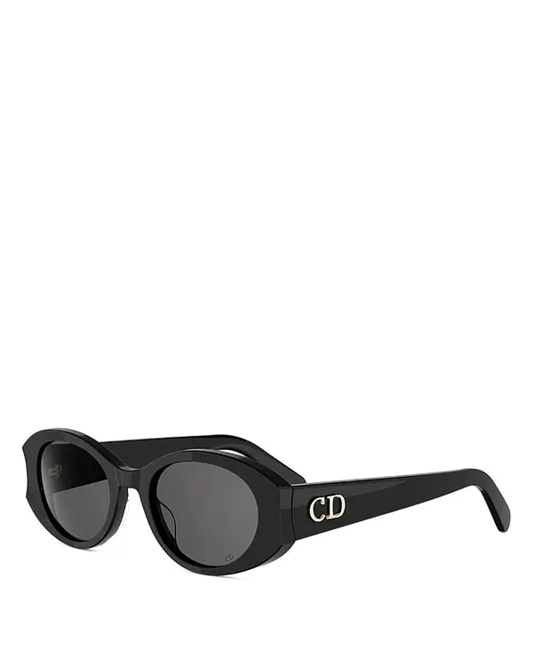 Dior Glow B3i Oval Sunglasses, 51mm - Black/grey