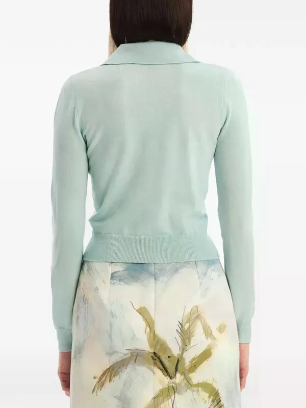 Oscar De La Renta Wool Polo Pullover
