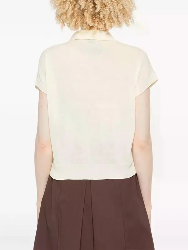 Peserico Light Knitted Polo Collar V-neck Sweater
