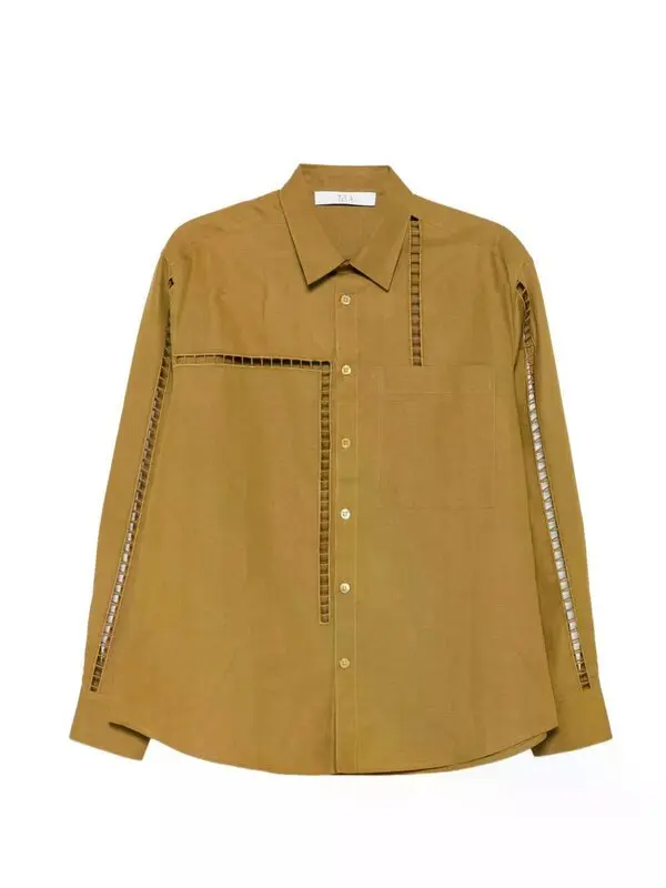 TELA Mindy Cut-out Shirt - Green