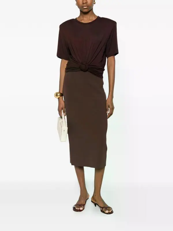 Alpha Studio Elastic-waistband Midi Skirt