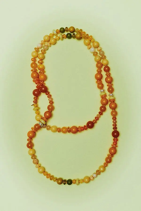 Anthropologie Multi-color Beaded Necklace - Citrus