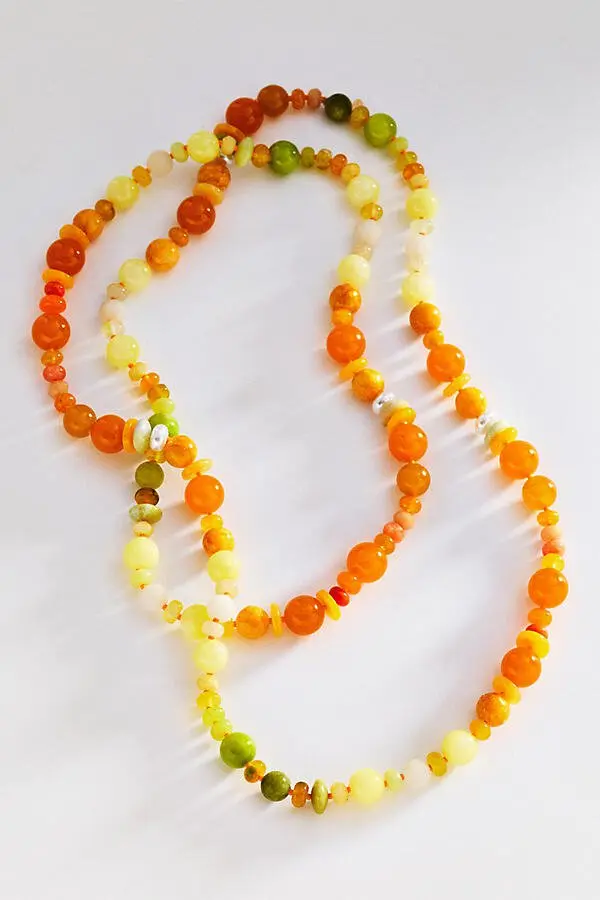 Anthropologie Multi-color Beaded Necklace - Citrus