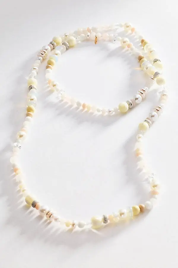 Anthropologie Multi-color Beaded Necklace - White