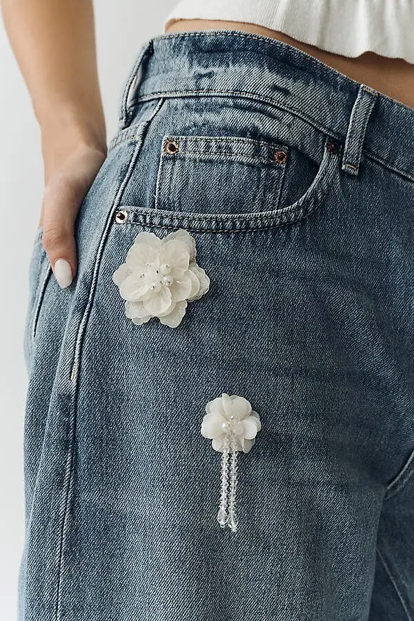 LE JEAN Nomad Mid-rise Tapered Jeans - Moon Flower
