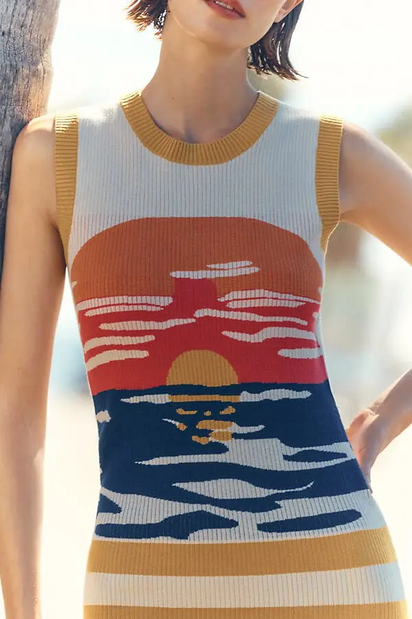CELANDINE Sunset Mini Sweater Dress